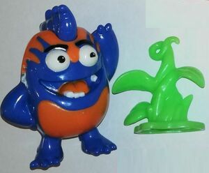 Meal Toy: Blue monster with plant (Kinder Surprise, Europe(Maxi ...