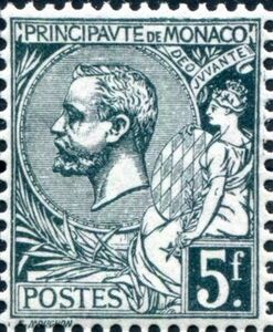 Stamp: Prince Albert I (1848-1922); allegorical figure (Monaco(Prince ...