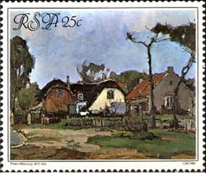 Stamp: "House in the Suburbs, Cape Town" (South Africa(Paintings by ...