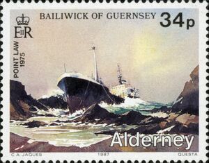 Timbre: Point Law (oil tanker), 1975 (Aurigny(Alderney Shipwrecks 1987 ...