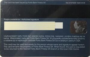 Bank Card: Visa Ideal (Fortis Bank, PolandCol:PL-VI-0621