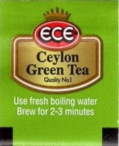 Tea Label: Ceylon Green Tea, glossy (Ece, Türkiye (Turkey)Col:TL-TR-0232
