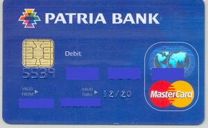 Bank Card: Patria Bank blue (Patria bank, RomaniaCol:RO-MC-0365