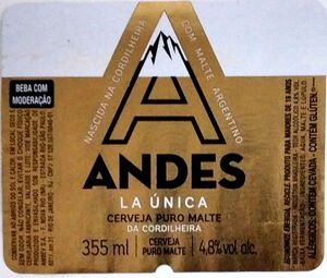 Drink Label: Andes La Única da Cordilheira (Ambev S.A F. Nova Rio ...