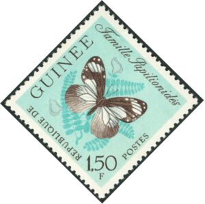 Stamp: Swallowtail (Papilio sp.) (Guinea(Butterflies (1963)) Mi:GN 188 ...