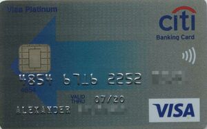 Bank Card: Citi Banking Card Visa Platinum (Citibank, RussiaCol:RU-VI-1869.02 💳