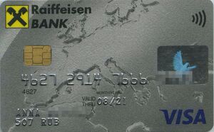 Bank Card: Europe map (Raiffeisenbank, RussiaCol:RU-VI-0377.18