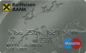 Bank Card: Europe map (Raiffeisenbank, RussiaCol:RU-MS-0223.02