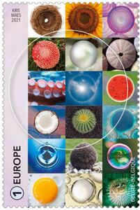 Марка: Montage of Circular Shapes in Nature (Бельгия(Geometry of Nature ...
