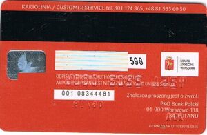 Bank Card: Visa PKO (PKO Bank Polski, PolandCol:PL-VI-0132.03 💳