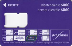 Phonecard: Proximus SIM Card (Proximus (Belgacom Mobile), Belgium ...