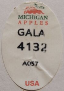 Fruit Sticker: Michigan Apples Gala 4132 A057 (United States of ...