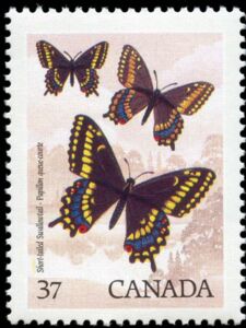 Stamp: Short-tailed Swallowtail (Papilio brevicauda) (Canada(Canadian ...