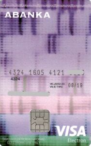 Bank Card: Visa Electron (Abanka, SloveniaCol:SI-VE-0004.07