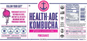 Drink Label: Health-Ade Kombucha Pomegranate (Health-Ade, LLC, United ...