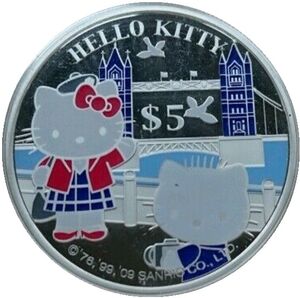 Moneda: 5 Dollars (Hello Kitty - London Bridge) (Islas Cook(2004~2009 ...