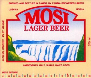 Drink Label: Mosi Lager Beer (Zambian Breweries PLC, ZambiaCol:ZM-BEER ...