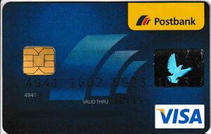 Bank Card: Postbank Visa (Postbank, Germany, Federal RepublicCol:DE-VI ...