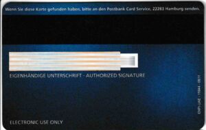 Bank Card: Postbank Visa (Postbank, Germany, Federal RepublicCol:DE-VI ...