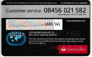 Bank Card: Santander MasterCard World (Santander, United Kingdom of ...