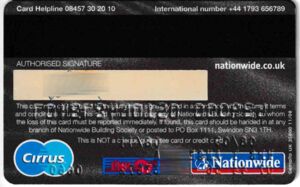 Bankkarte: Nationwide Cash Card (Nationwide, GroßbritannienCol:GB-CR-0010