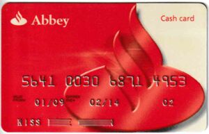 Bank Card: Abbey Cash Card (Abbey National, United Kingdom of Great ...