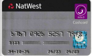 Bank Card: NatWest Cash Card Solo (National Westminster Bank, United ...