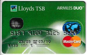 Bank Card: Lloyds TSB Airmiles Duo (Lloyds TSB, United Kingdom of Great ...