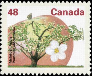 Stamp: McIntosh Apple (Canada(Definitives 1991-96: Fruit and Nut Trees ...