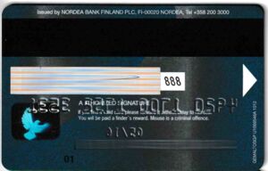 Bank Card: Nordea Visa Debit Blue (Nordea, Finland) Col:FI-VI-0018