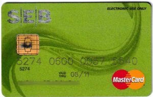 Tarjeta de Banco: SEB MasterCard (SEB Latvija Unibanka, LetoniaCol:LV ...