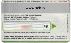 Bank Card: SEB Unibanca (SEB Latvija Unibanka, LatviaCol:LV-VE-0057