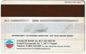 Bank Card: Kasseler Bank VR-BankCard (Kasseler Bank, Germany, Federal ...