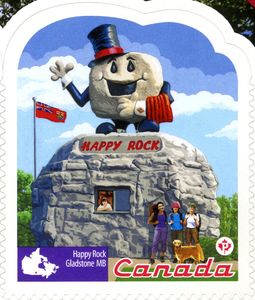 Stamp: Happy Rock (Canada(Roadside Attractions (2nd series)) Mi:CA 2656 ...