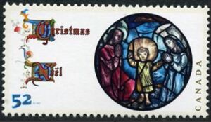 Stamp: "Nativity Scene" (Canada(Christmas (1997). Stained Glass Windows ...