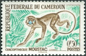Stamp: Moustached Guenon (Cercopithecus cephus) (Cameroon(Native ...