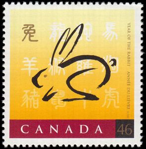 Stamp: Rabbit (Canada(Chinese New Year 1999 - Year of the Rabbit) Mi:CA ...