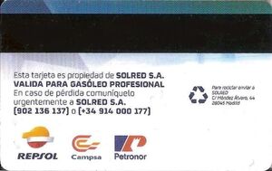Functional Card: Solred Más profesional (Fuel Stations, Spain(Repsol ...