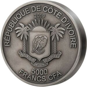 Coin: 5,000 CFA Francs (Big Five Africa - Rhino) (Ivory Coast) (2016 ...