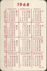 Pocket Calendar: Pragoexport (Czechoslovakia(Advertising) Col:CS-1968 ...