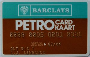 Bank Card: Petro Card (Barclays National Bank Limited, South Africa ...