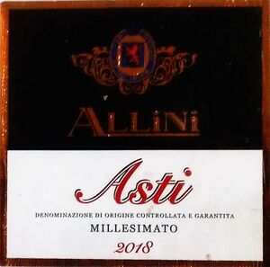 Drink Label: Allini Asti Millesimato (A.VI.P.S.p.A., ItalyCol:IT-WINE ...