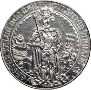 Coin: 1 Guldiner (First Thaler minted in Tyrol "1486") (Austria(1950 ...