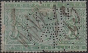 Stamp: Judicature Fees 3/- Queen Victoria (1819-1901) (United Kingdom ...