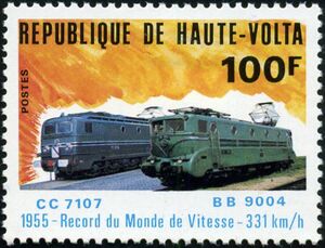Stamp: High Speed Records of Locomotives (Upper VoltaMi:BF 781,Sn:BF ...