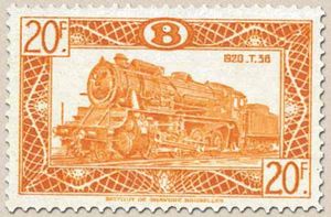 Stamp: Type 38 locomotive, 1920 (Belgium(Railway - Locomotives) Mi:BE ...
