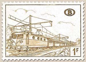 Stamp: Railway Stamp: Electric locomotive type 122 (Belgium(Railway ...