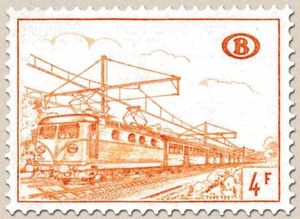 Stamp: Railway Stamp: Electric locomotive type 122 (Belgium(Railway ...