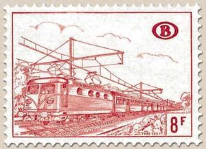Stamp: Railway Stamp: Electric locomotive type 122 (Belgium(Railway ...