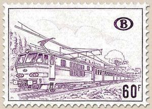 Stamp: Railway Stamp: Electric locomotive type 160 (Belgium(Railway ...